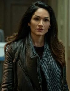 Power Angela Valdes (Lela Loren) Biker Leather Jacket - Leather Outwears