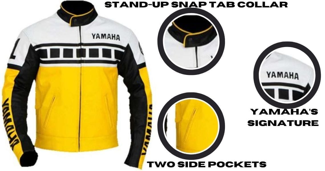 Yamaha Yellow Motorcycle Leather Jacket