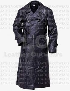 German Gestapo Trench Leather Coat - Leather Outwears